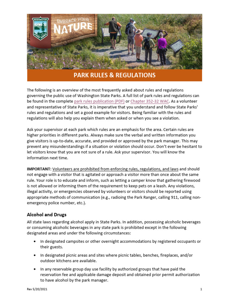 Park Rules and Regulations | PDF | Campsite | Camping
