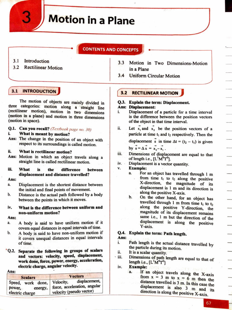 CHPT 3 - Motion in Plane | PDF