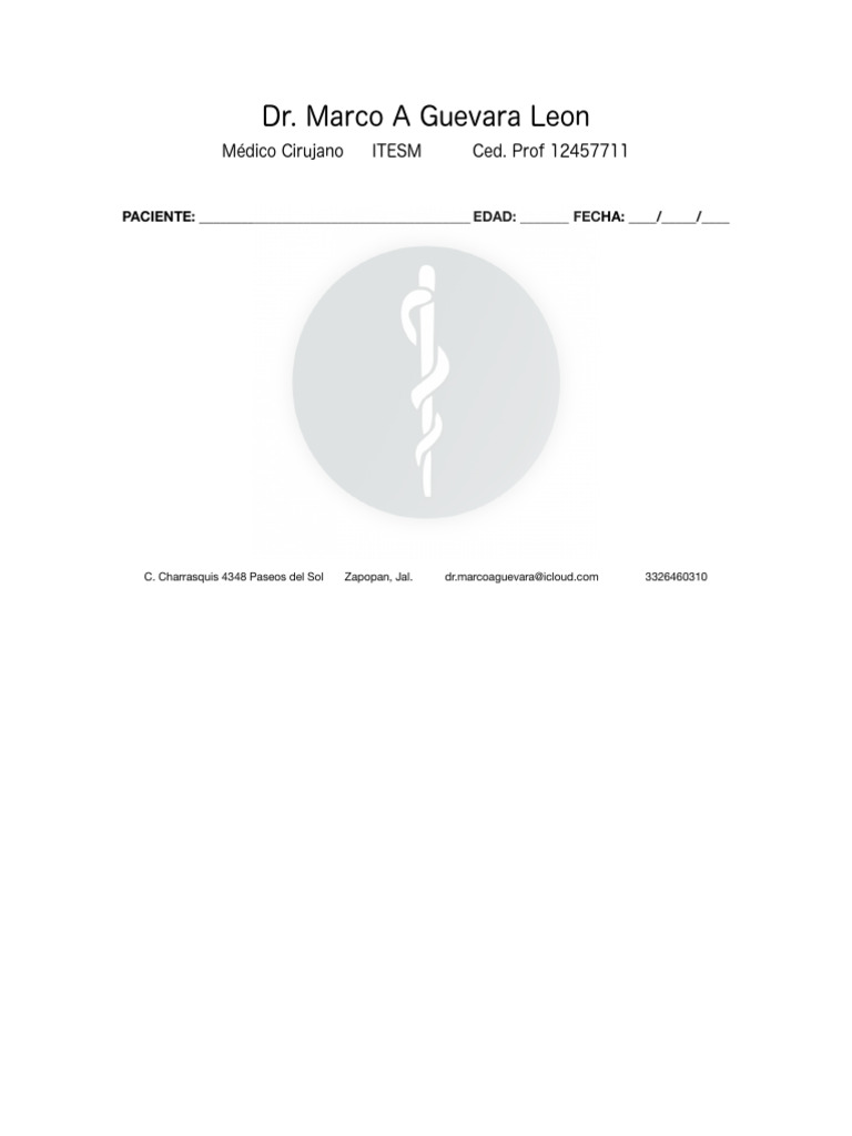Recetas Médicas del Dr. Marco Guevara | PDF