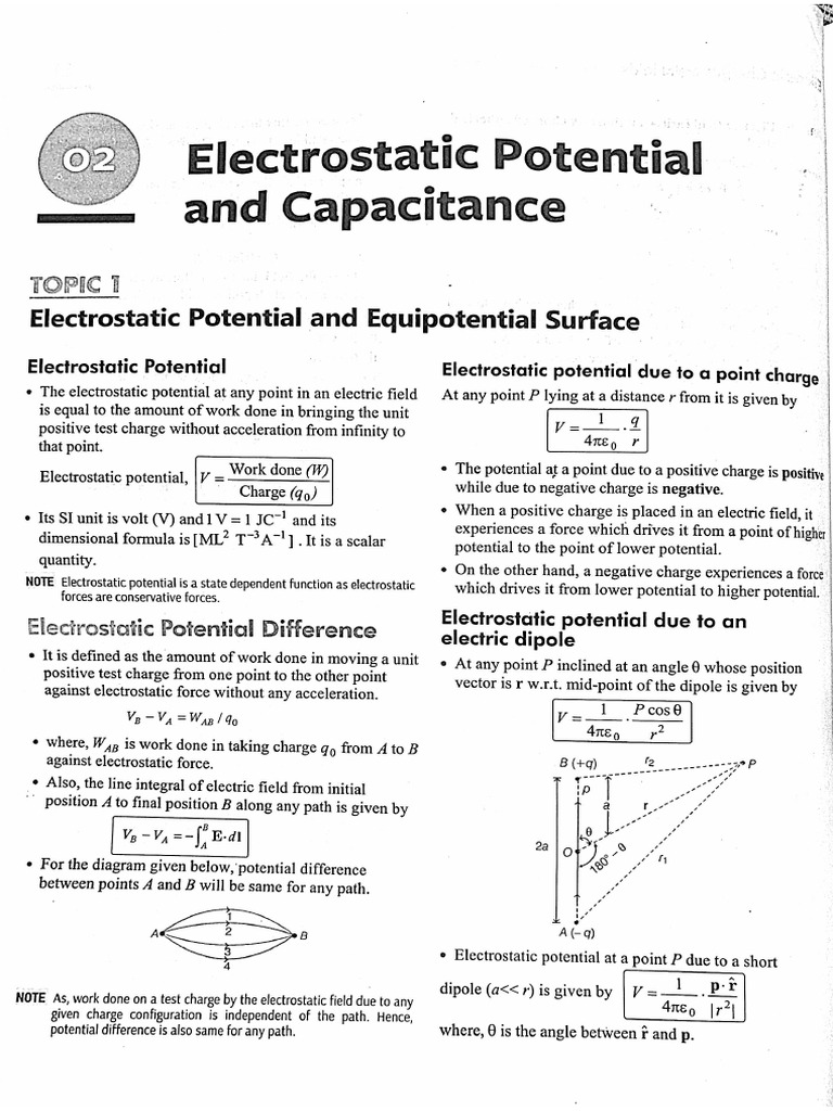 Capacitor and Potential PYQS | PDF