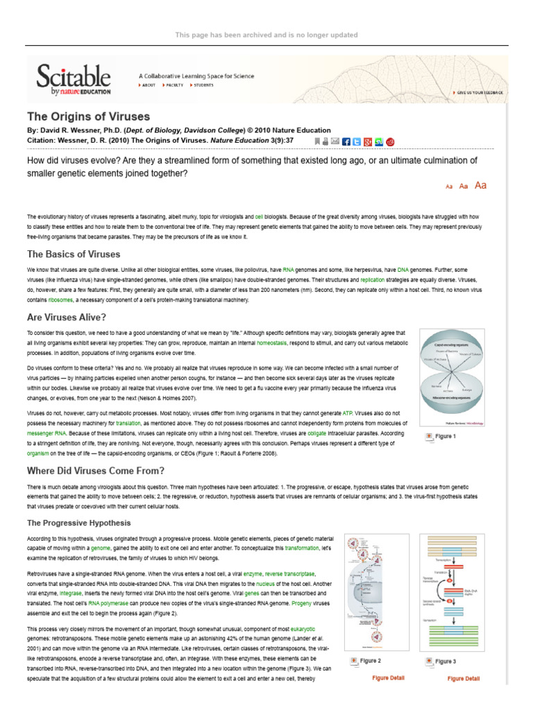 Origins and Evolution of Viruses | PDF | Virus | Reverse Transcriptase