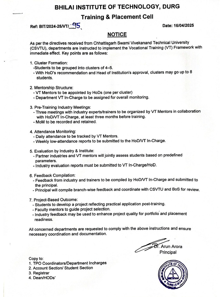 Vocational Training Notice | PDF