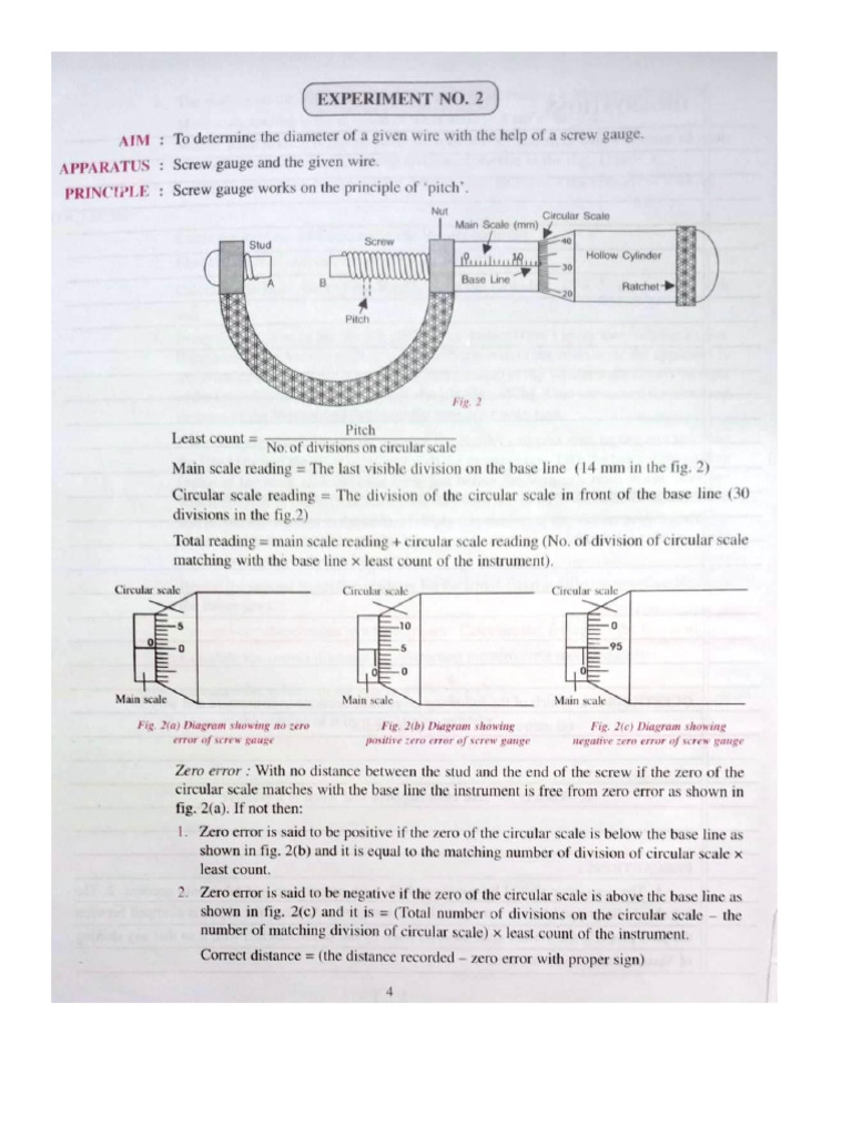 Experiment - 02 Screw Gauge | PDF