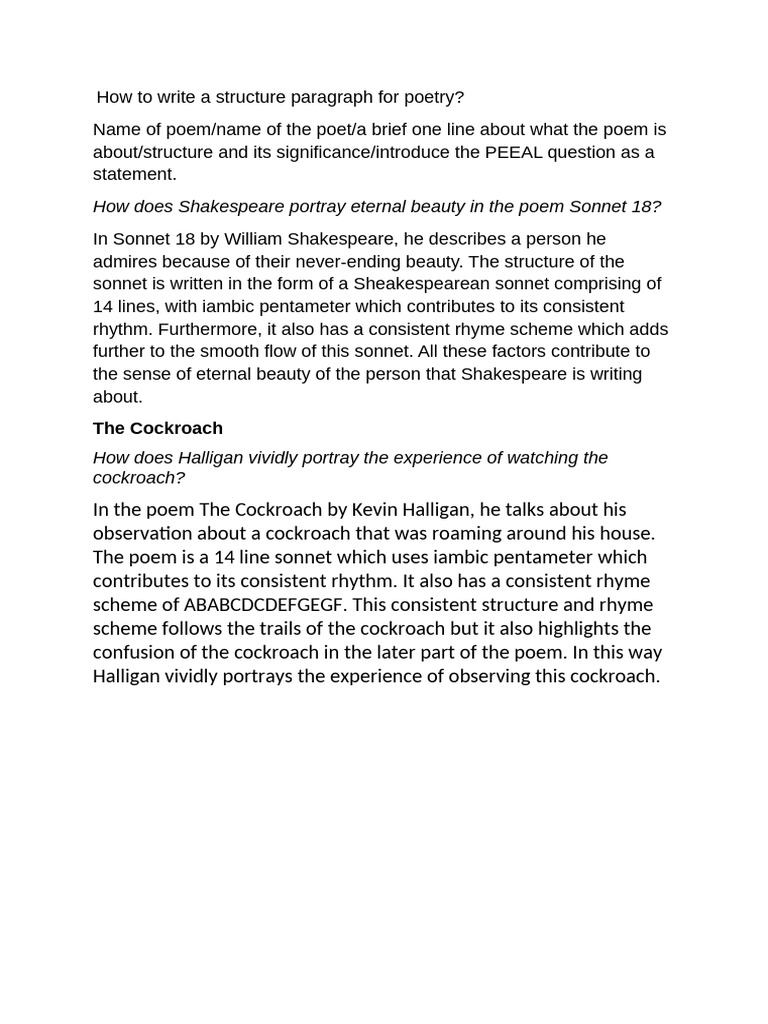 Analyzing Poetry Structure and Themes | PDF
