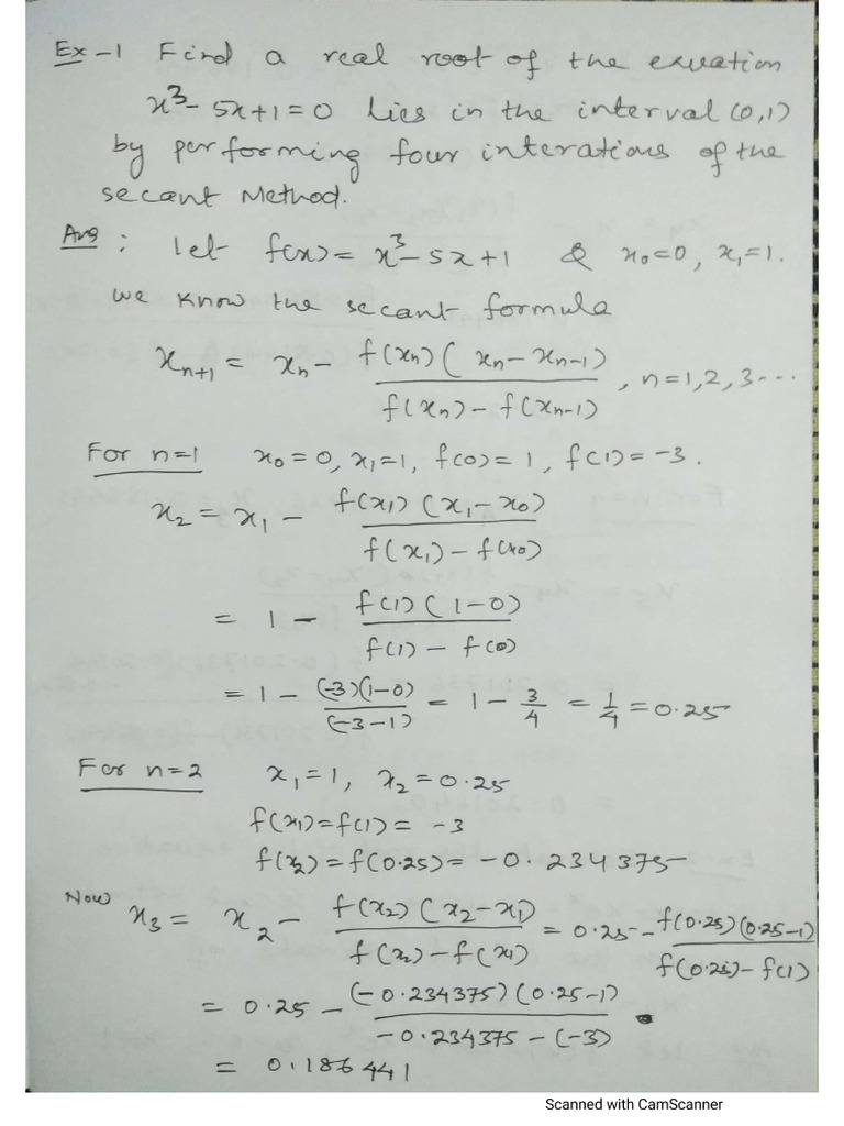Examples of Secant Method | PDF