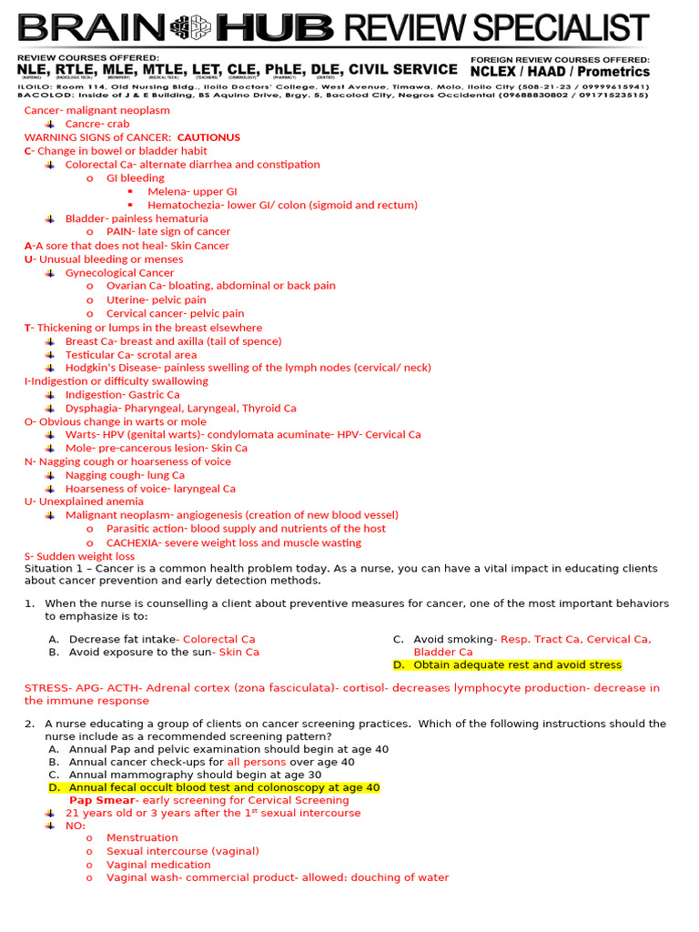 Cancer Warning Signs and Prevention Guide | PDF | Breast Cancer | Cancer