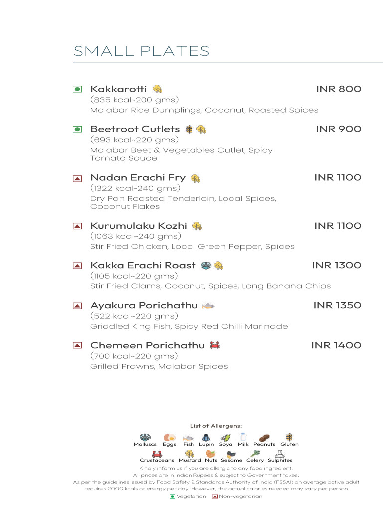 Authentic Malabar Cuisine Menu | PDF | Curry | Pancake