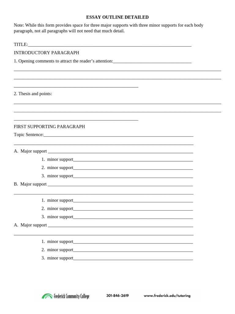 Essay Outline Detailed | PDF | Paragraph