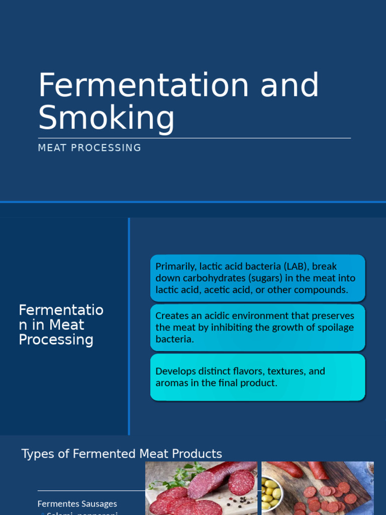 Fermentation and Smoking in Meat Processing | PDF | Smoking (Cooking ...