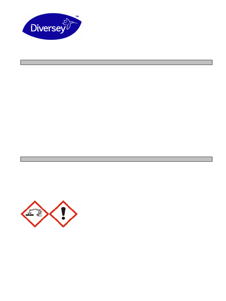 Diverclean Sonic Safety Data Sheet | PDF | Personal Protective ...