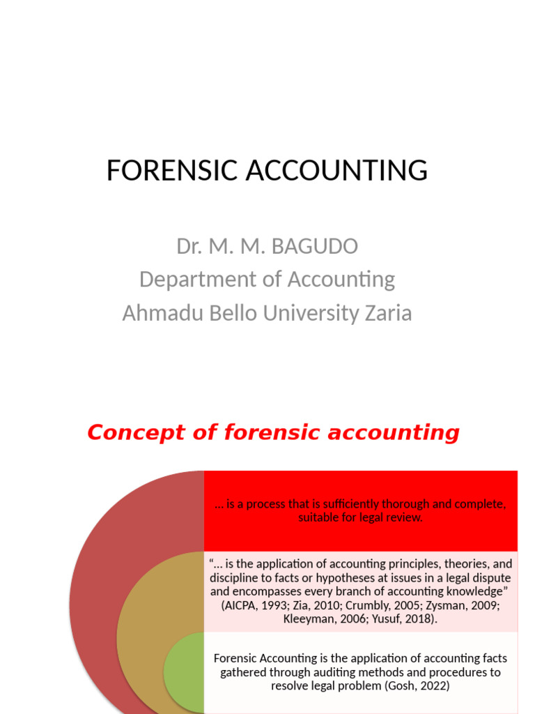 FORENSIC ACCOUNTING Lecture Notes - Alqalam University | PDF | Audit ...