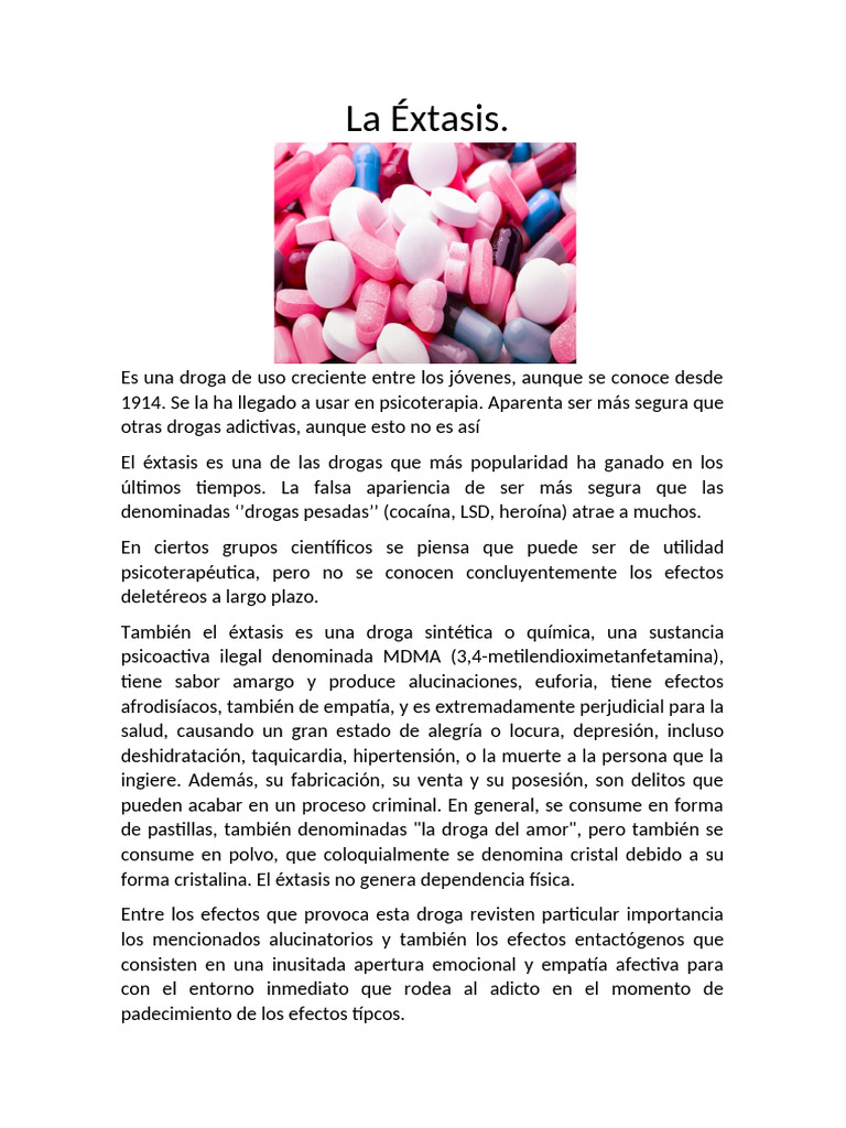 Efectos y riesgos del éxtasis | PDF