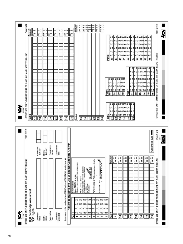 Cae Answersheet Ruoe+l | PDF