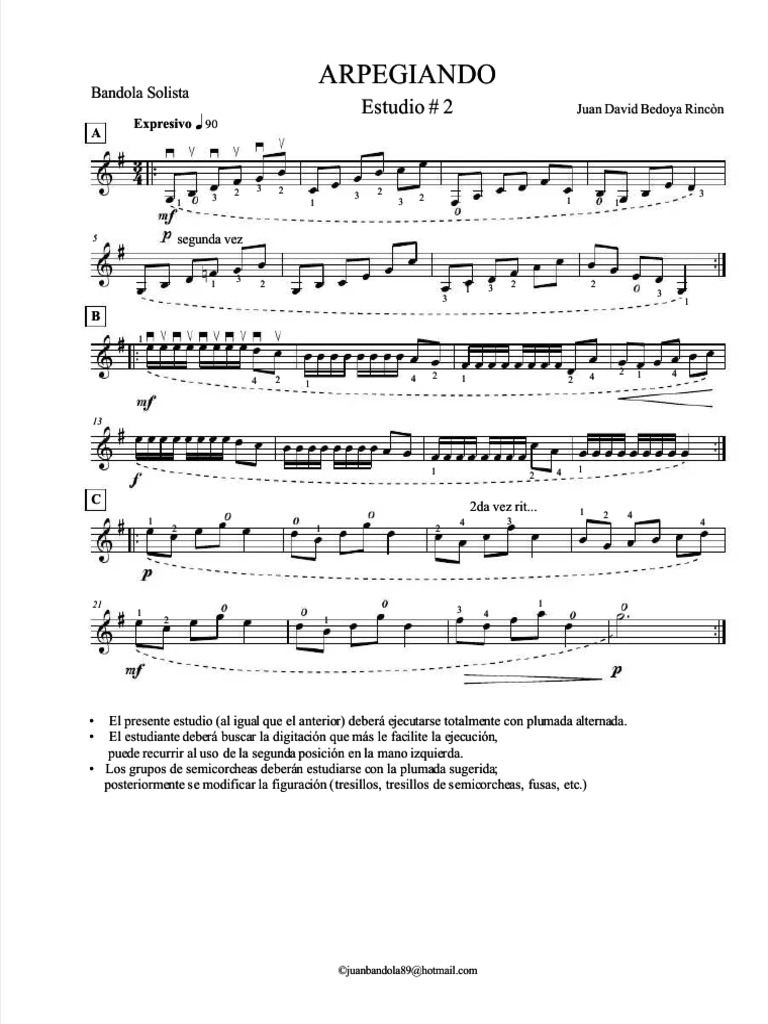 Estudio #2 (Arpegiando) - Juan David Bedoya | PDF
