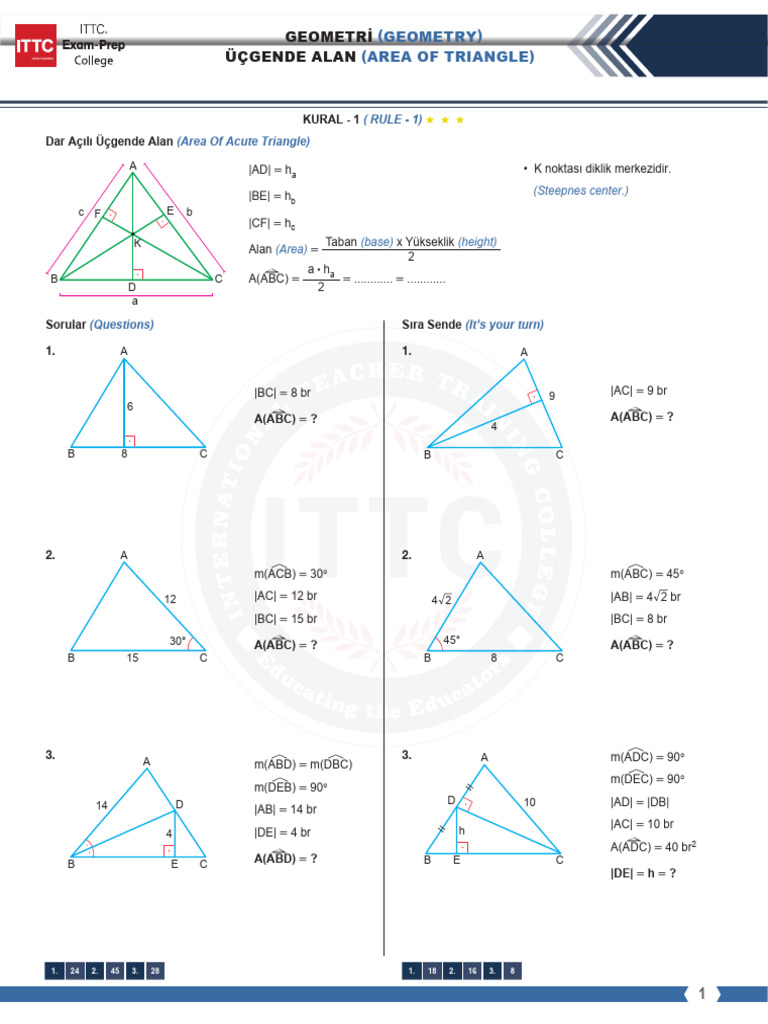 Ittc Math Geo 10-Ucgendealan | PDF | Area | Triangle