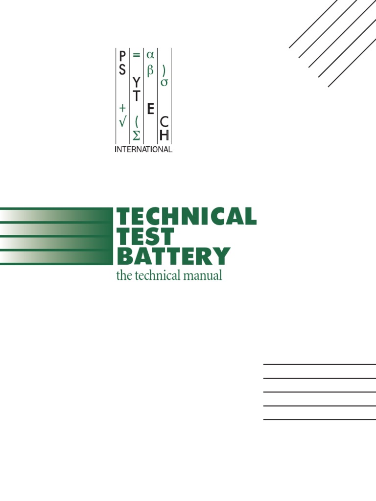 Technical Test Battery Manual | PDF | Validity (Statistics) | Test ...