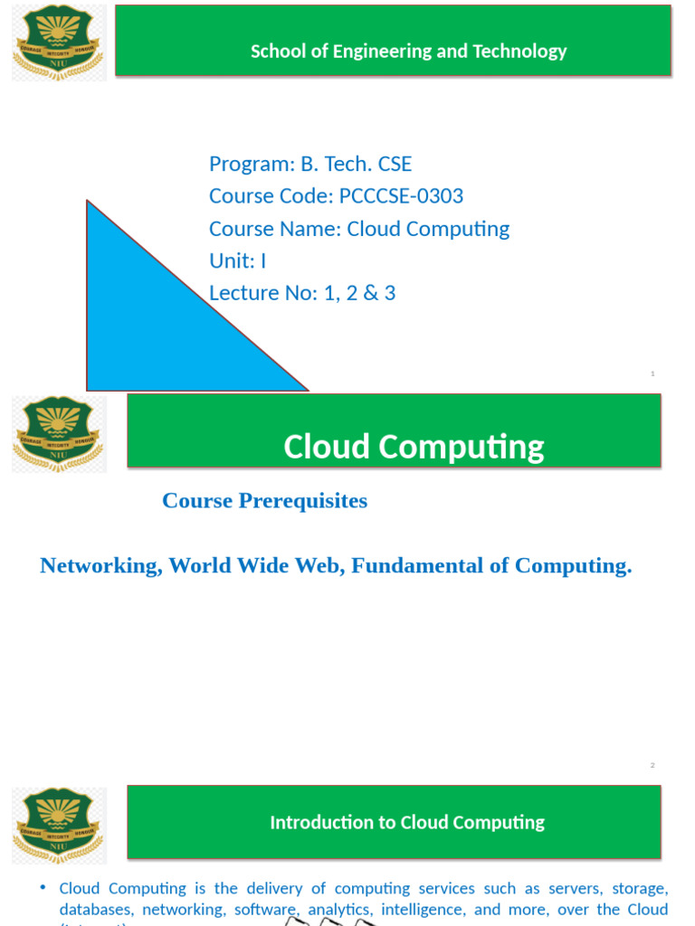 Cloud Computing Lecture Slide 1 | PDF | Cloud Computing | Software As A Service