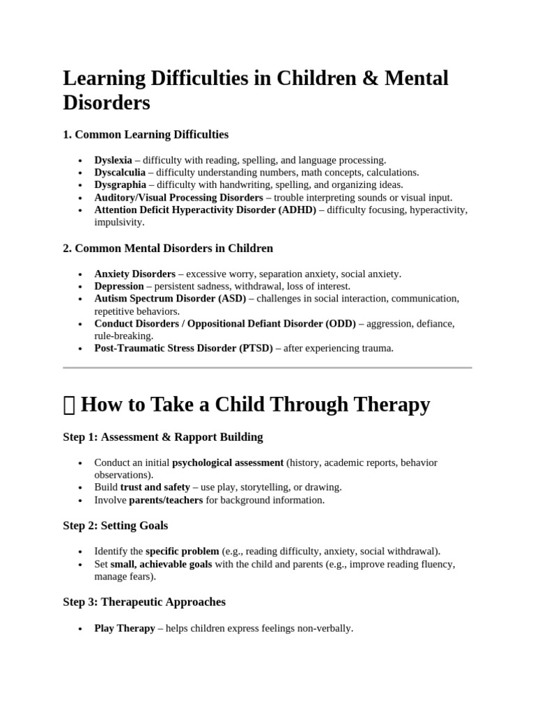 Child Learning Difficulties & Mental Health | PDF | Mental Disorder ...