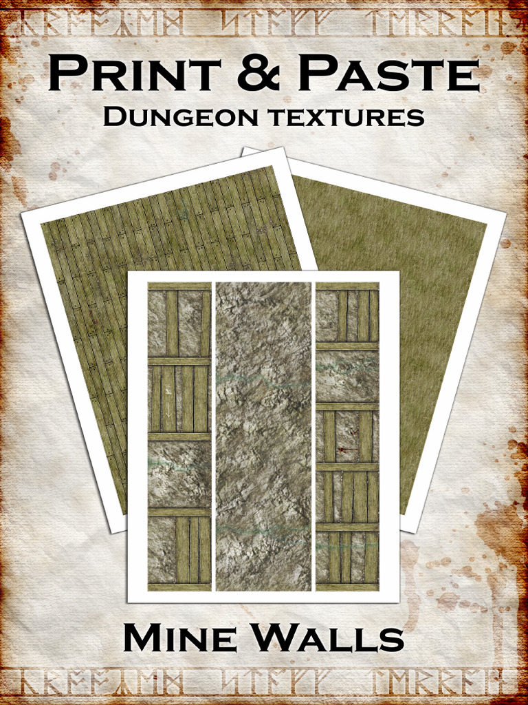 Print & Paste Dungeon Textures Mine Walls | PDF