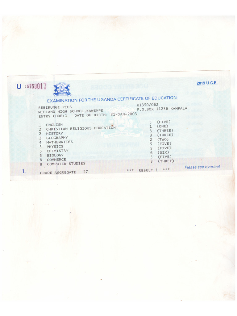 Uce Results | PDF