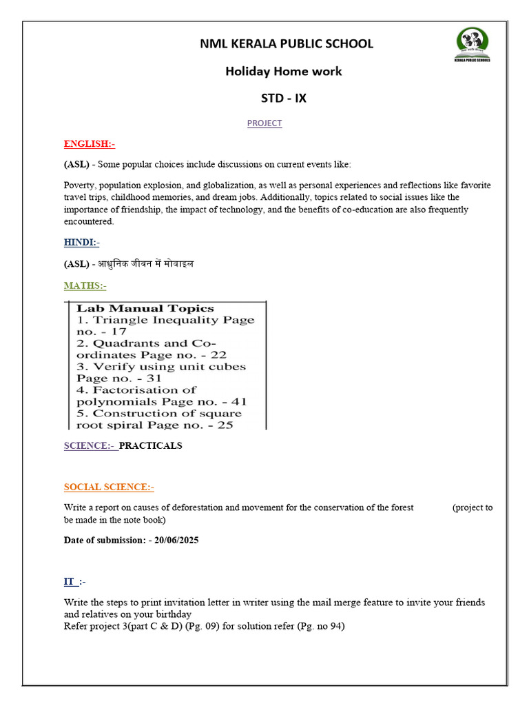 STD Ix Project | PDF