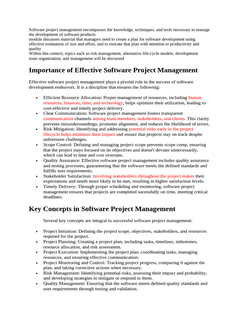 Effective Software Project Management Guide | PDF | Project Management ...