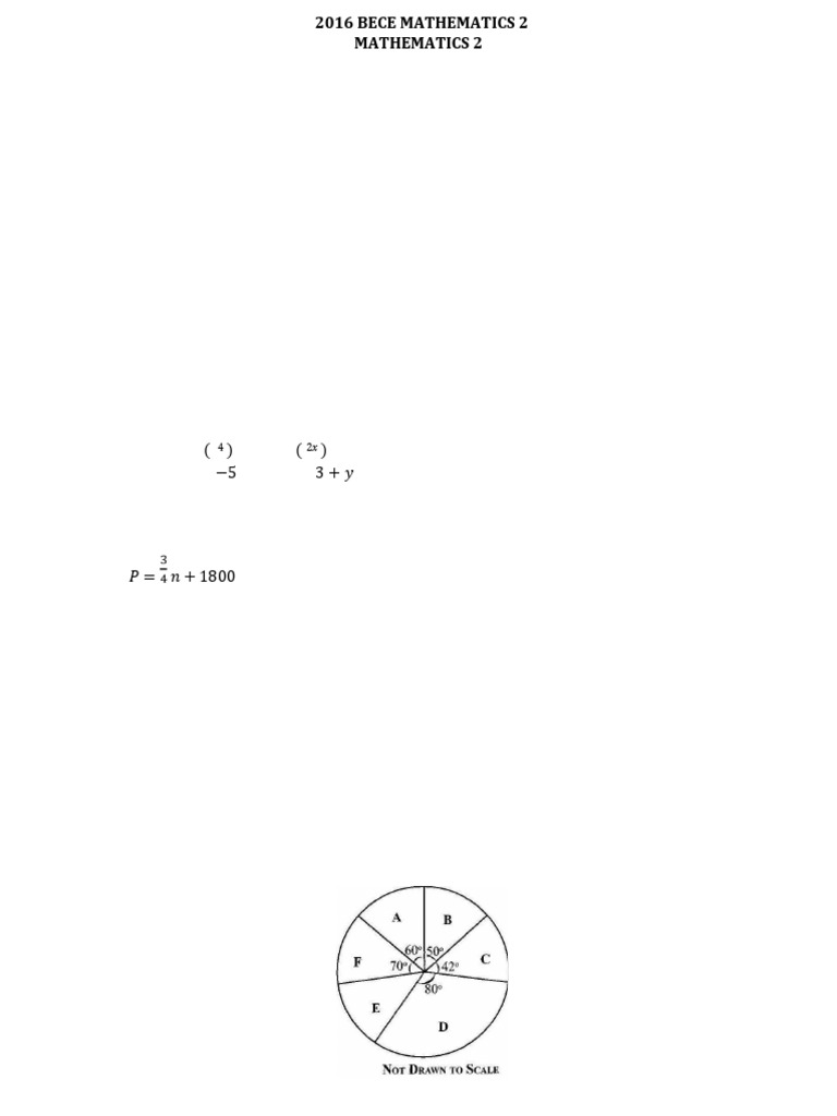 2016 BECE Mathematics Exam Questions | PDF | Cartesian Coordinate System