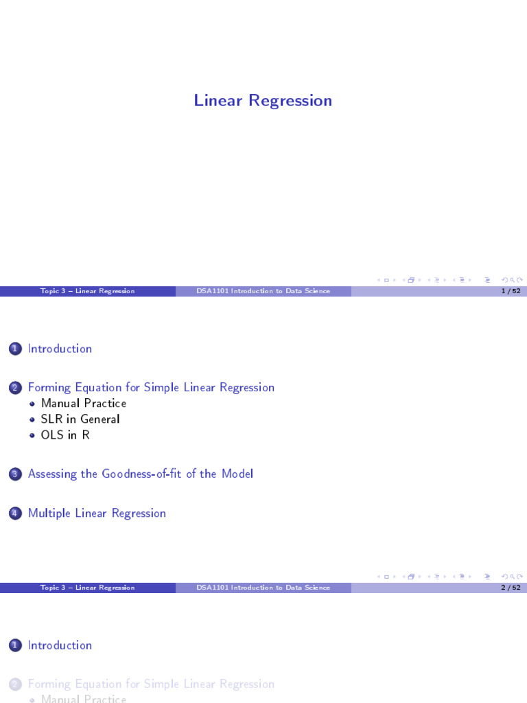 Topic3 Linear Regression | PDF | Ordinary Least Squares | Linear Regression