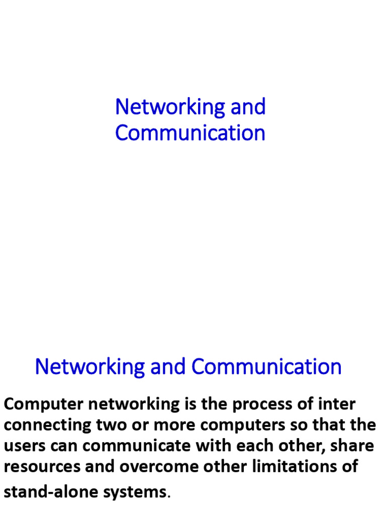 Understanding Networking and Communication | PDF | Computer Network ...