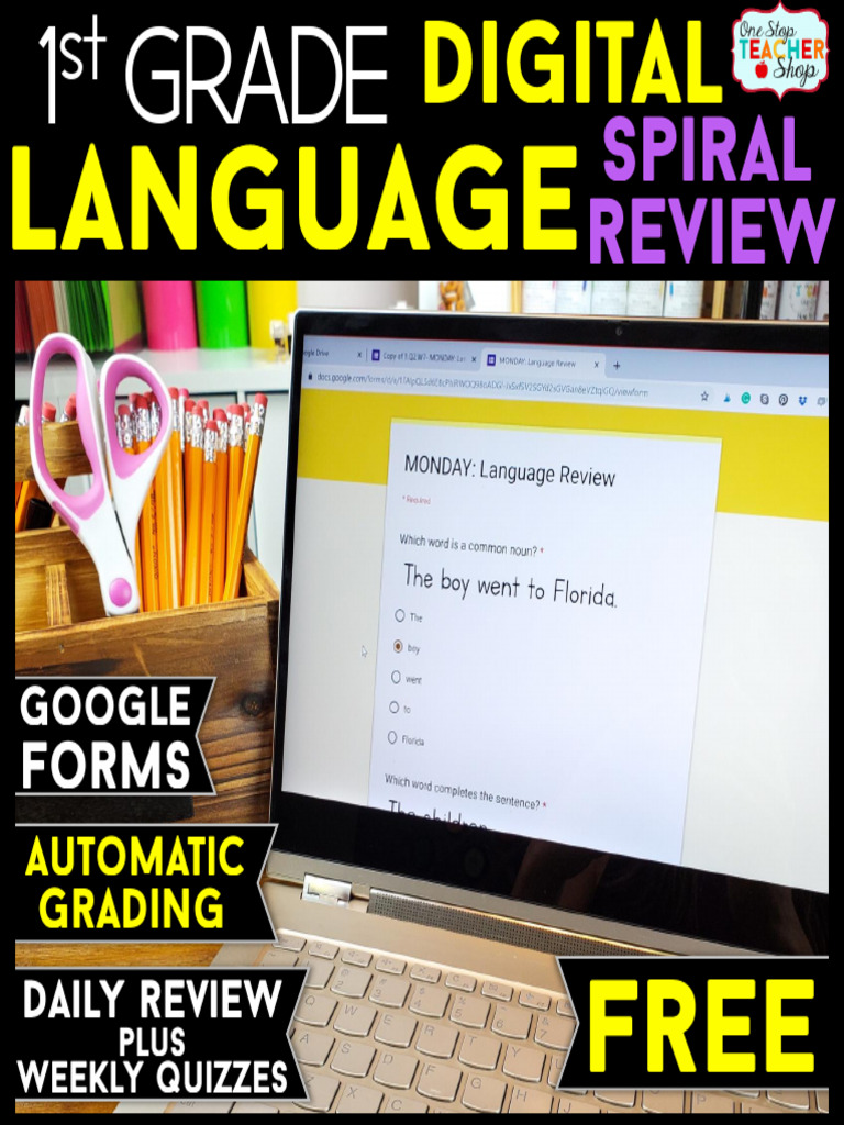 1st Grade Language DIGITAL Spiral Review | PDF