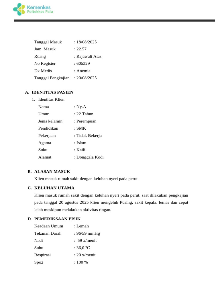 Penanganan Anemia dan Perfusi Perifer | PDF