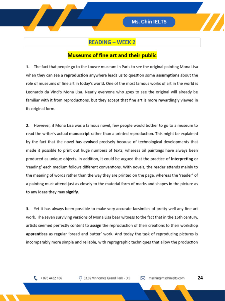 Adv1 - Reading + Writing Task 1 - w2 | PDF | Museum | Paintings