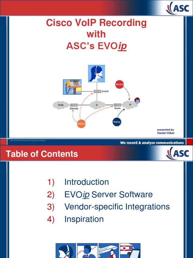 Cisco VoIP Recording With ASC's EVOip - PPT | PDF | Call Centre ...