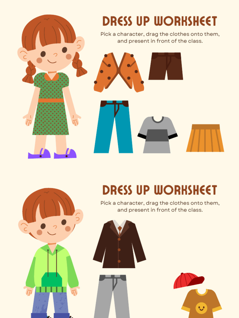Dress Up Worksheet Activity | PDF