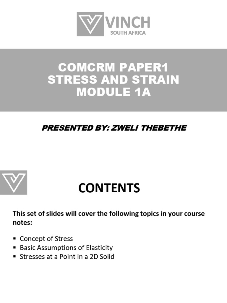 PAPER 1 COURSE Module 1A AUGUST 2025 | PDF | Stress (Mechanics ...