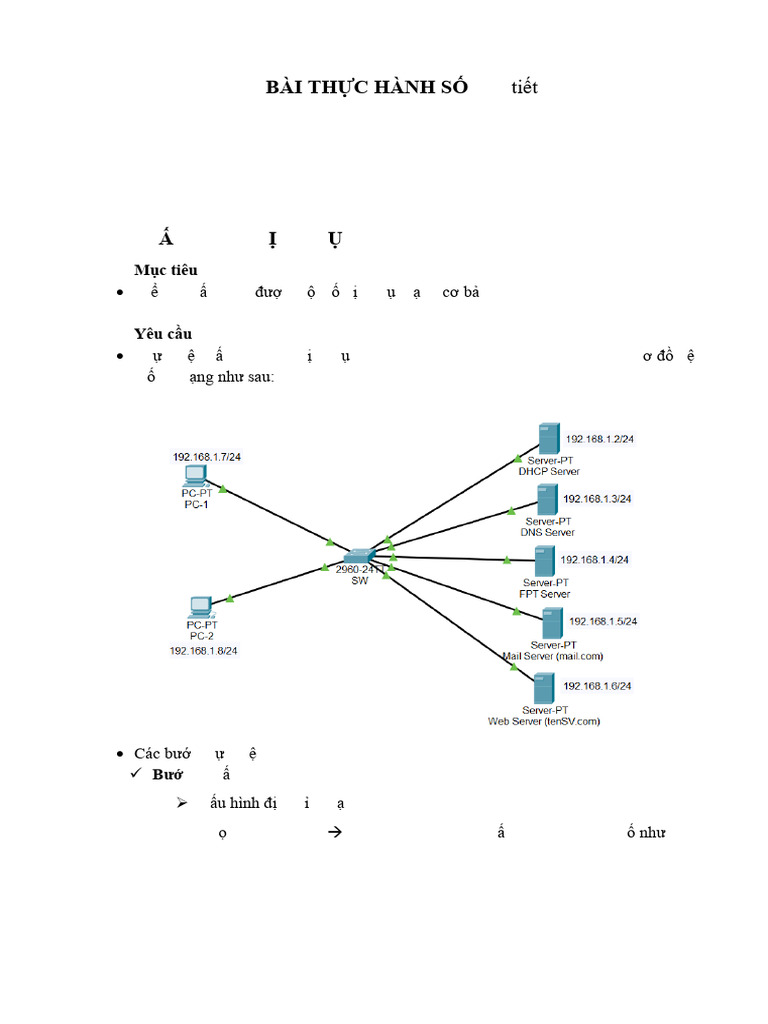 Lab 7 Config DHCP, DNS, HTTP, Email and FTP - 4t | PDF