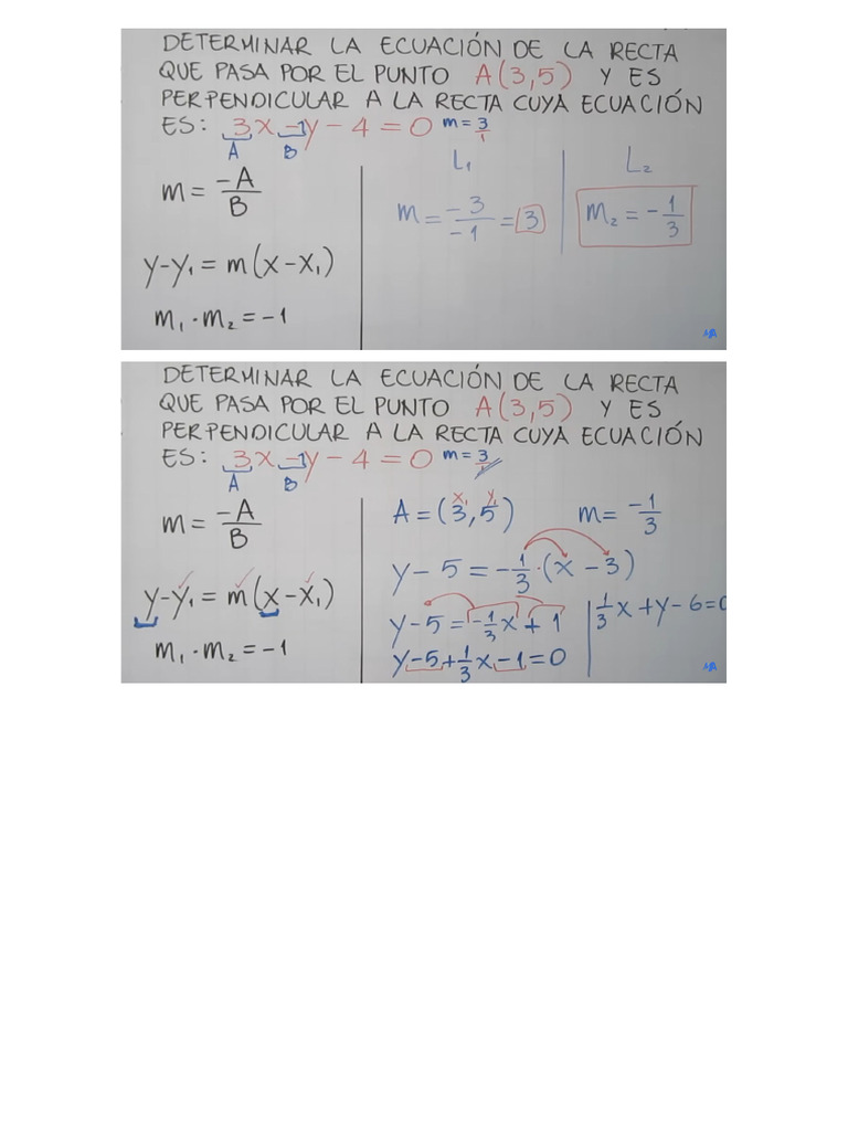 Ecuacion de La Recta Perpendicular | PDF