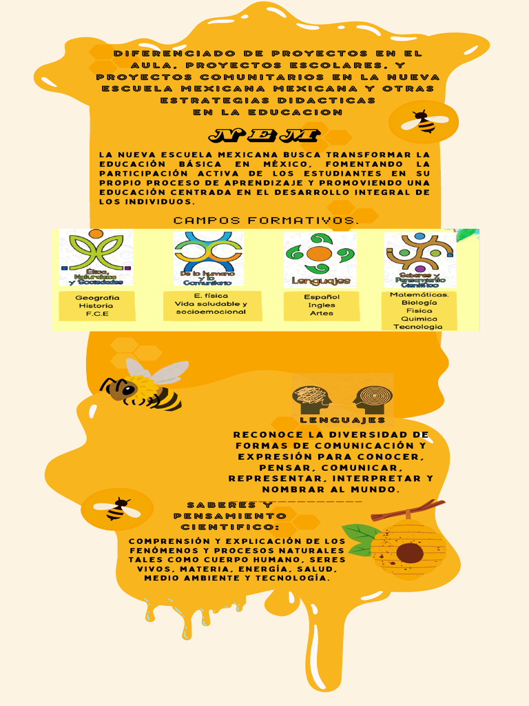 Infografía Importancia de Las Abejas Creativa Amarillo y Azul | PDF ...