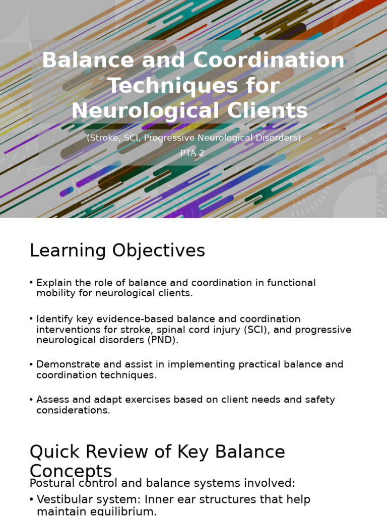 Balance Techniques for Neurological Rehab | PDF | Balance (Ability ...