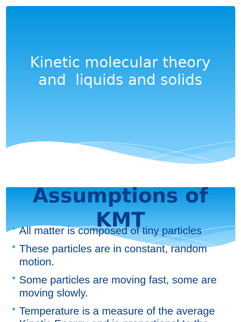 Kinetic Molecular Theory.1 | PDF | Liquids | Gases
