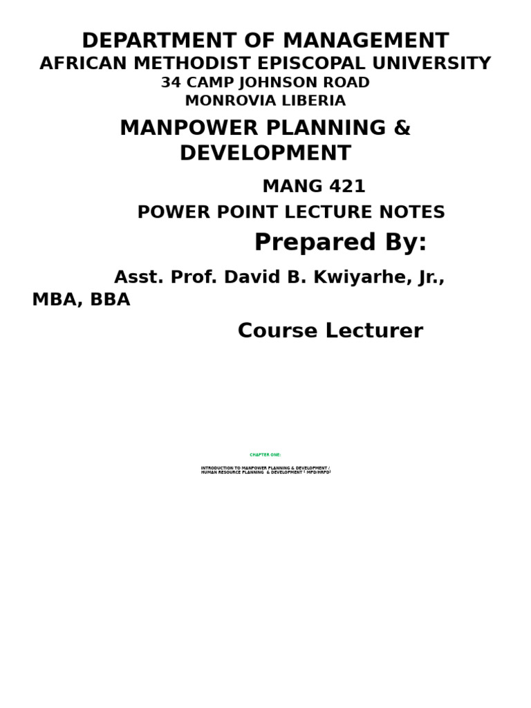 Manpower Planning & Development Guide | PDF | Human Resources | Employment