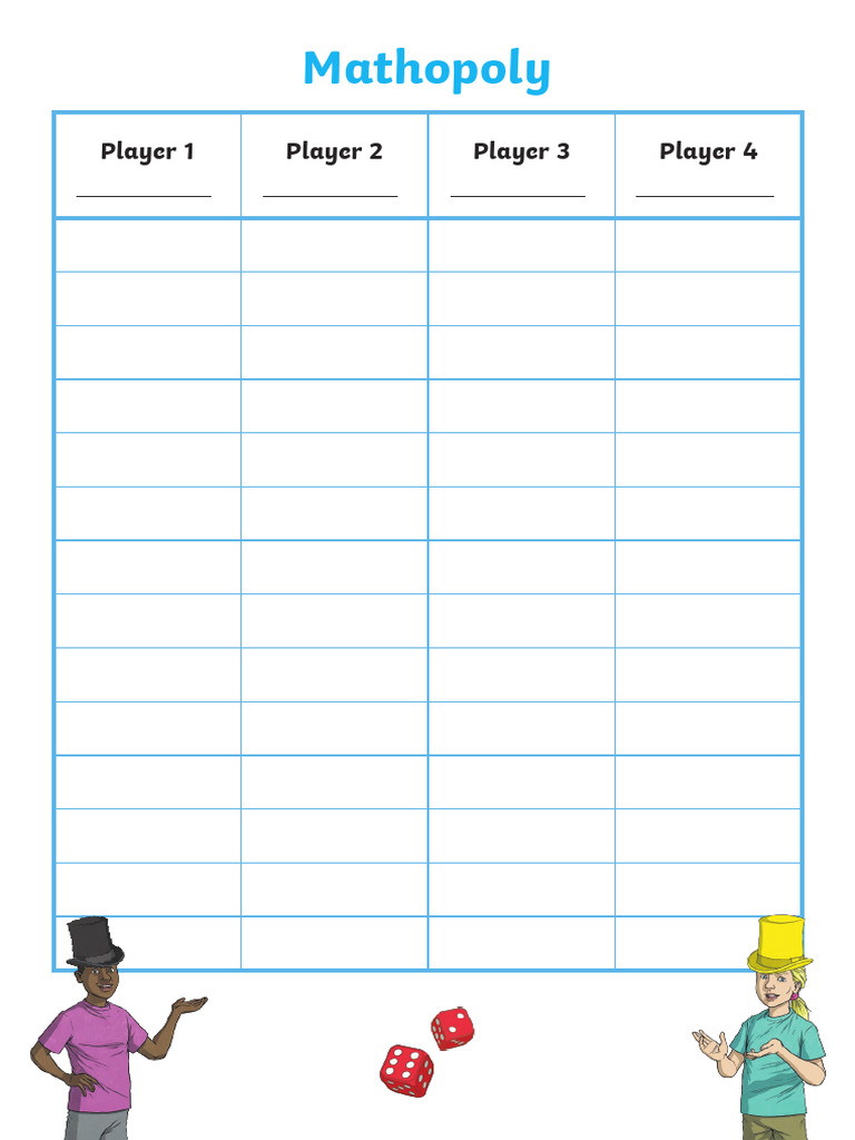 Mathopoly Score Board.199295047 | PDF