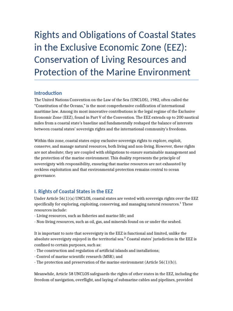 Eez | PDF | Exclusive Economic Zone | United Nations Convention On The ...