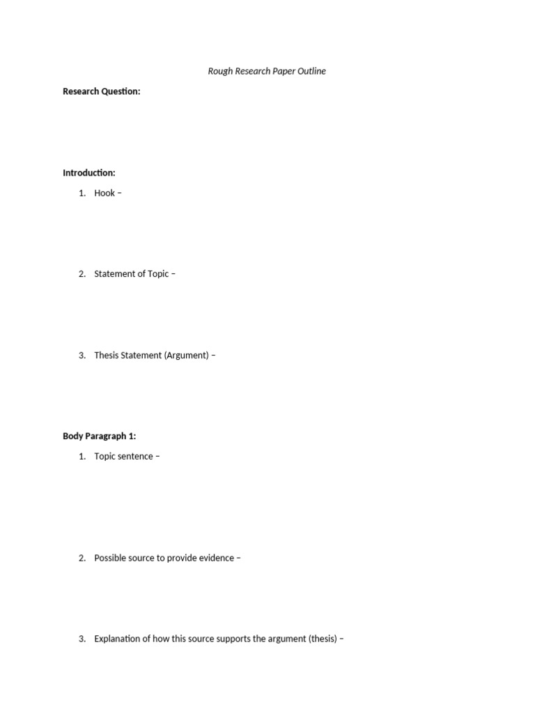 Rough Research Paper Outline | PDF
