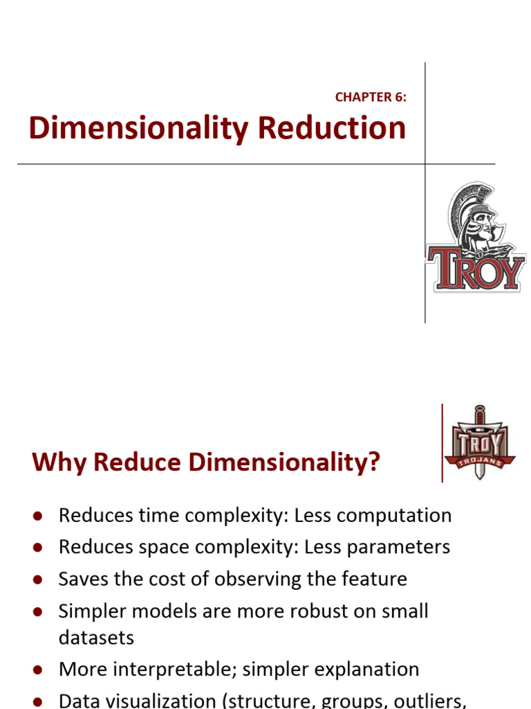 CHAPTER 6 Dimensionality Reduction | PDF | Analysis | Data Mining