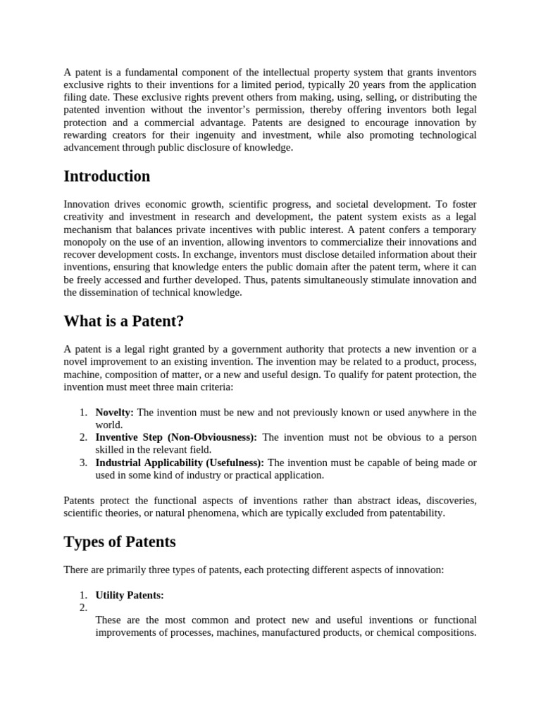 Patent Overview | PDF | Patent | Trademark