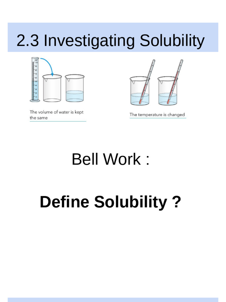 Lesson 4 Investigating Solubility | PDF