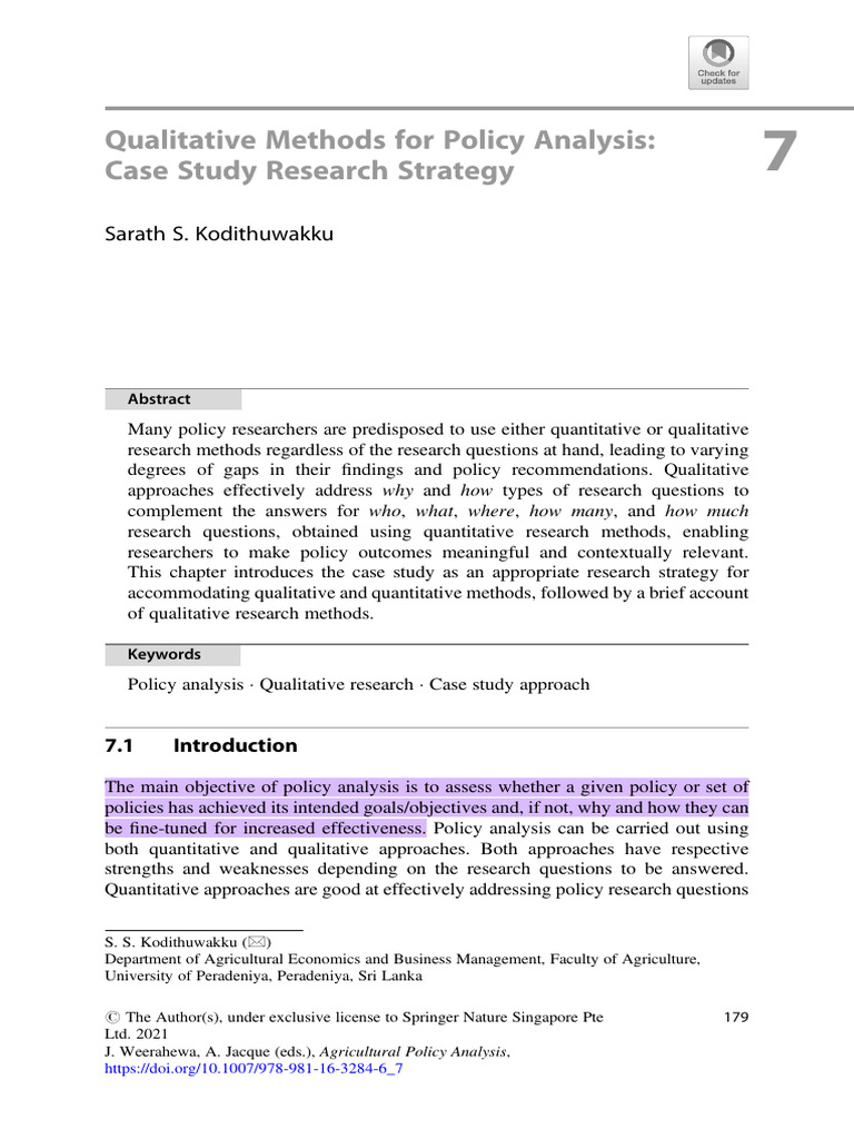 Qualitative Policy Analysis Methods | PDF | Qualitative Research ...