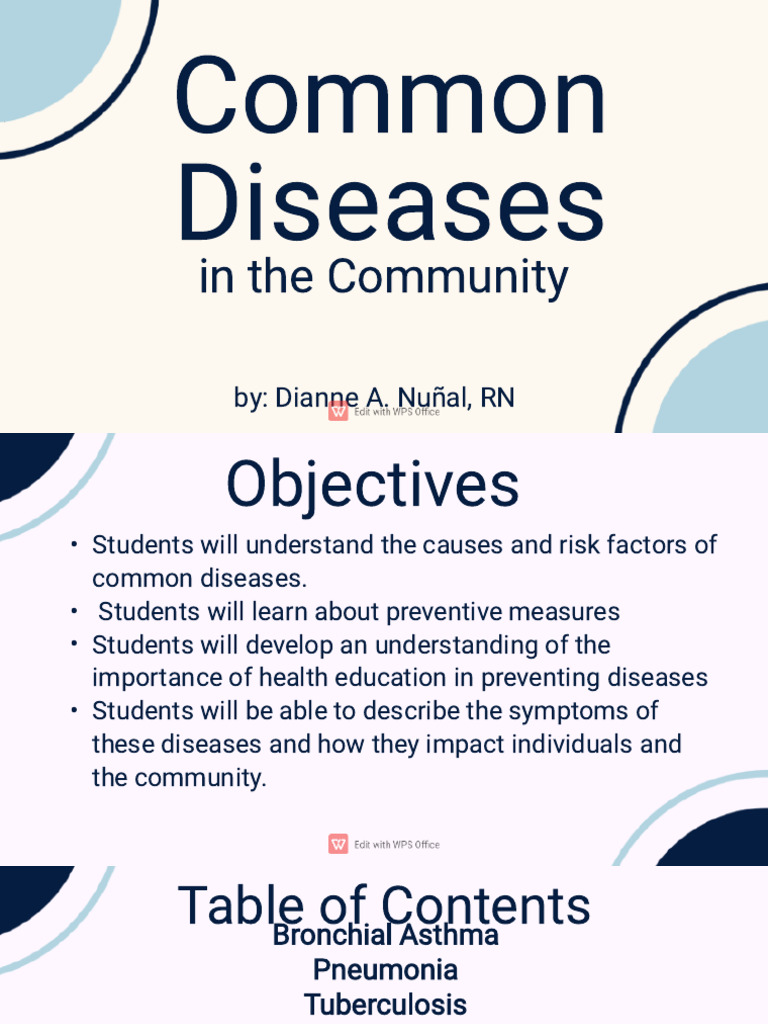 Common Community Diseases Overview | PDF | Pneumonia | Myocardial ...