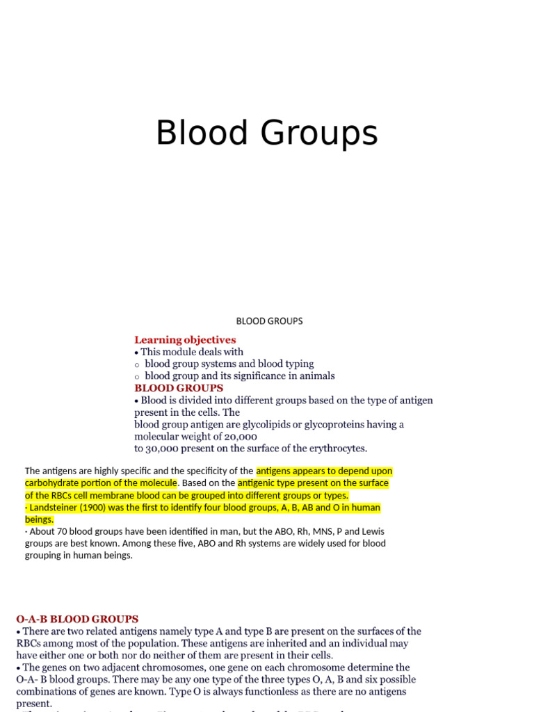 Blood Groups | PDF
